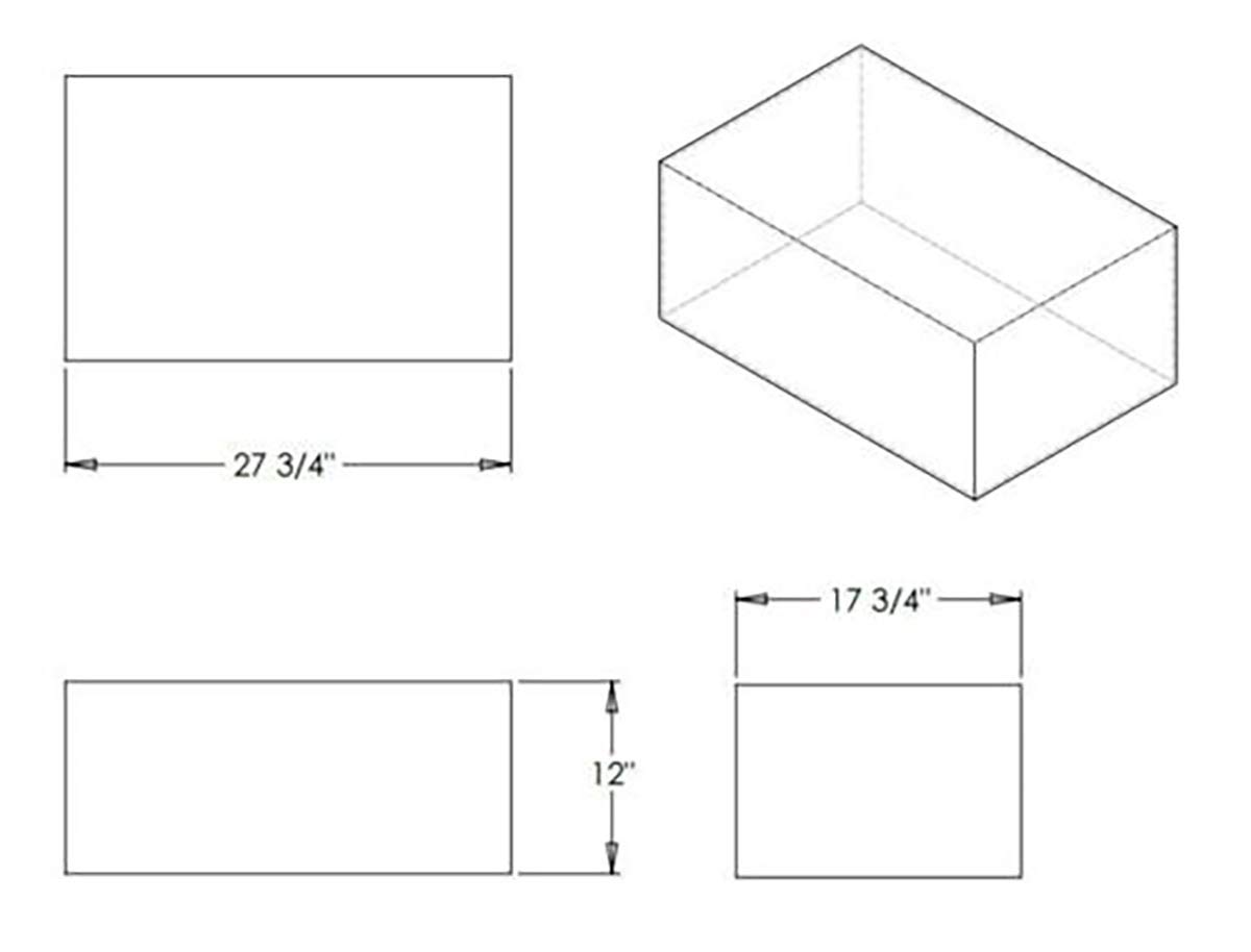 RecPro 25 Gallon RV Water Tank 27 3/4" x 17 3/4" x 12" | 0129W | Fresh Water Tank | Gray Water Tank | Made in America