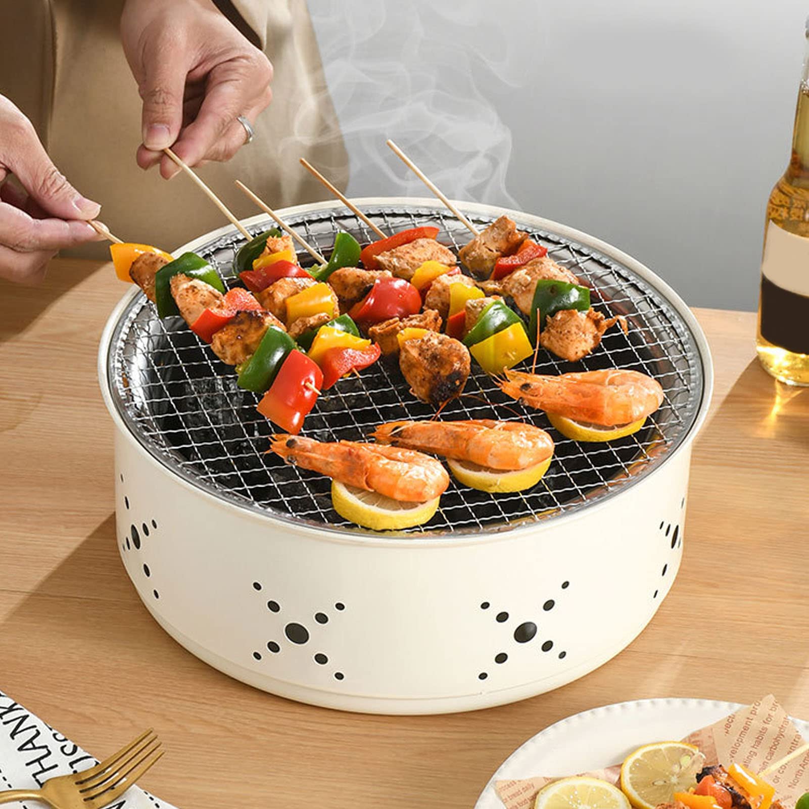 Portable Stainless Steel Mini Charcoal Grill Stove for Camping Picnic Barbecue