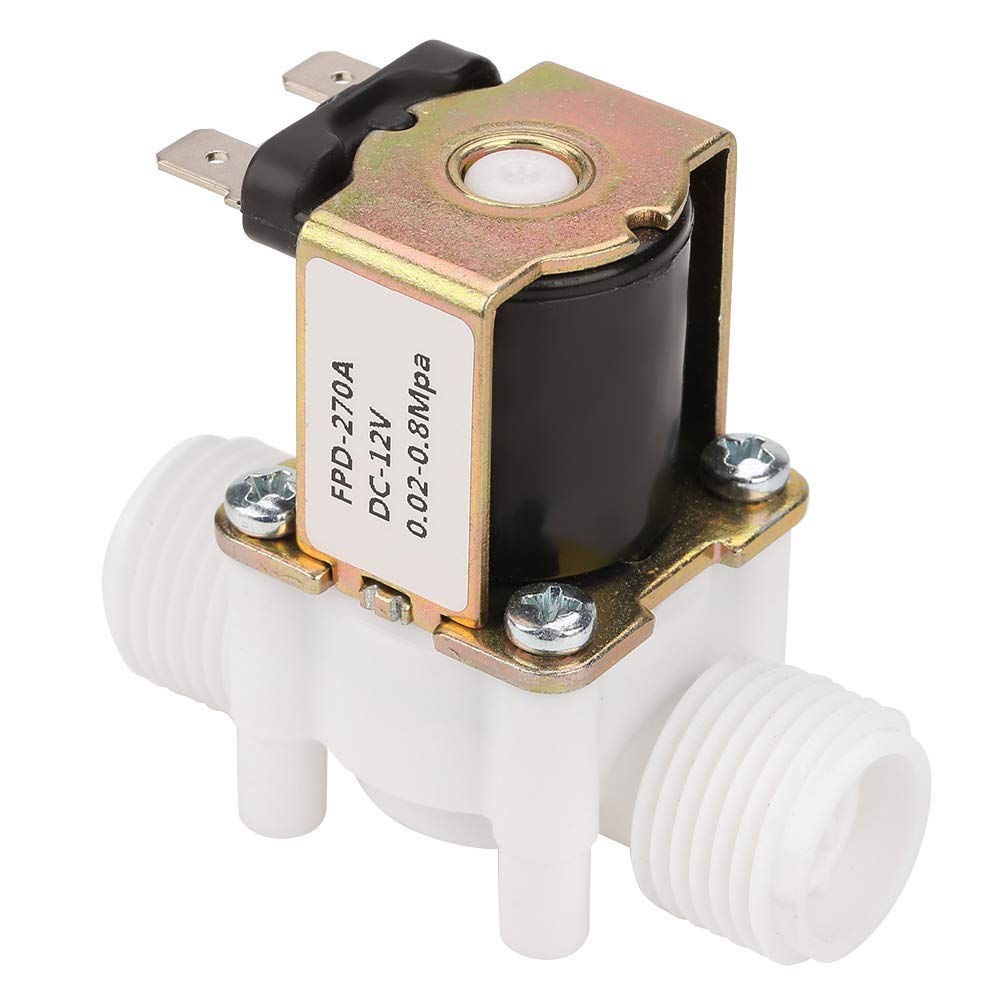 SANON NC Plastic Electrical Inlet Solenoid Water Valve for Water Dispense 12V G1/2