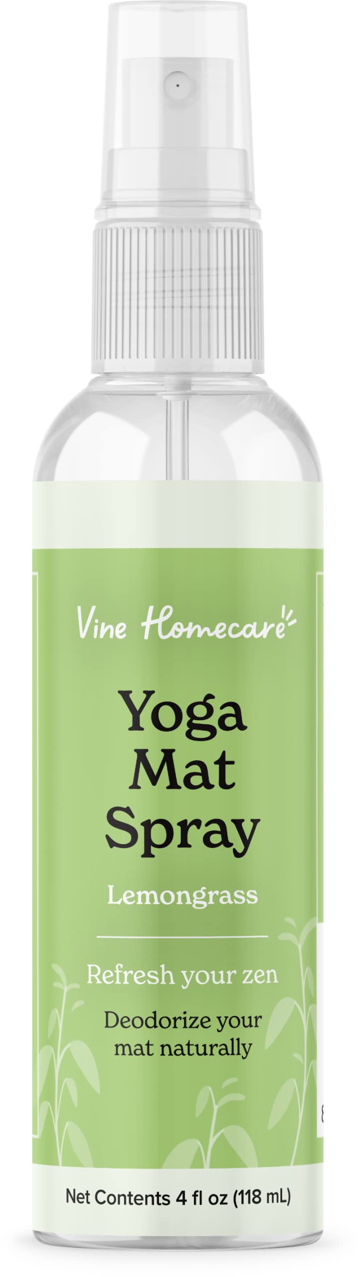 Vine Homecare - Yoga Mat Spray - Refresh Your Zen - Made with Essential Oils - 4 OZ - Lemongrass