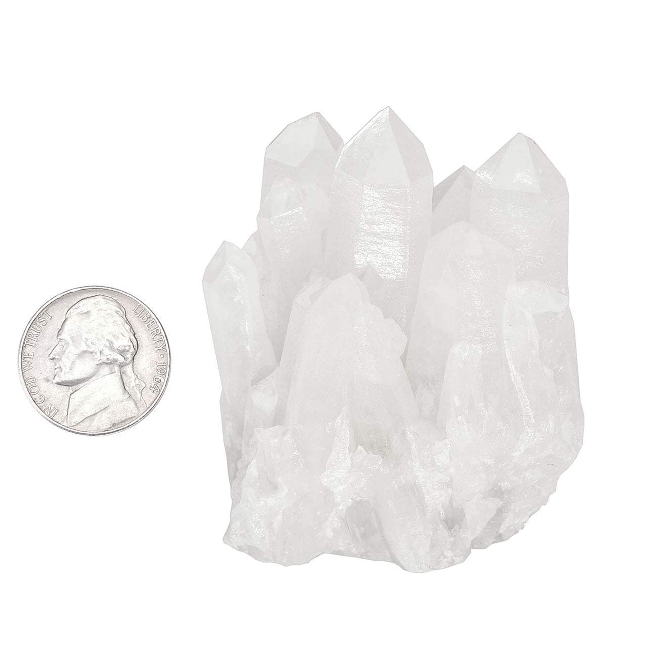 Top Plaza Bundle - 2 Items: Healing Rock Crystal Clear Quartz Cluster Mineral Geode Druzy Specimen & Tree of Life Wire Wrapped Clear Quartz Point Pendant