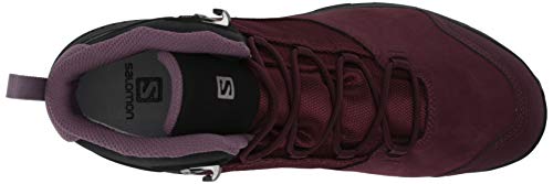 Salomon Outward Gore-TEX Hiking Boots for Women, Wine Tasting/Black/Quail, 5