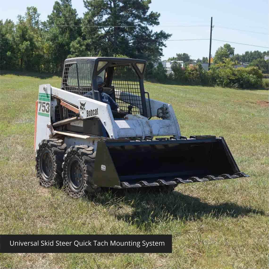Titan Attachments 84" HD Skid Steer Dirt Bucket with Bolt-On Teeth, Rated 3,200 LB, Universal Quick Tach