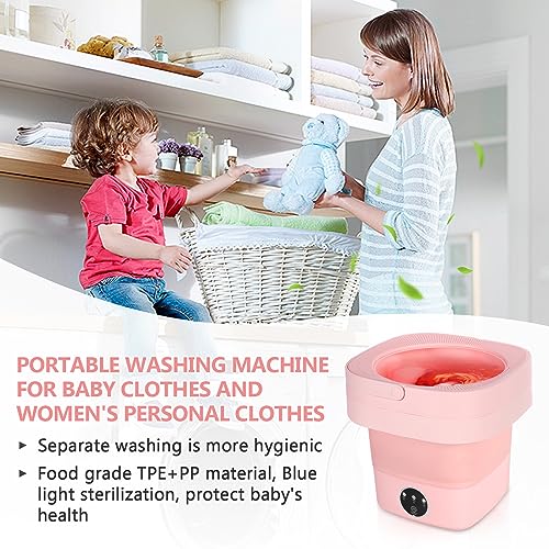 Portable Washing Machine and Dryer Combo, 6.5L Mini Folding Washing Machine Portable with Disinfection Function, Small Portable Washer and Dryer Combo for Apartments, Dorm, Camping, RV, Travel Laundry
