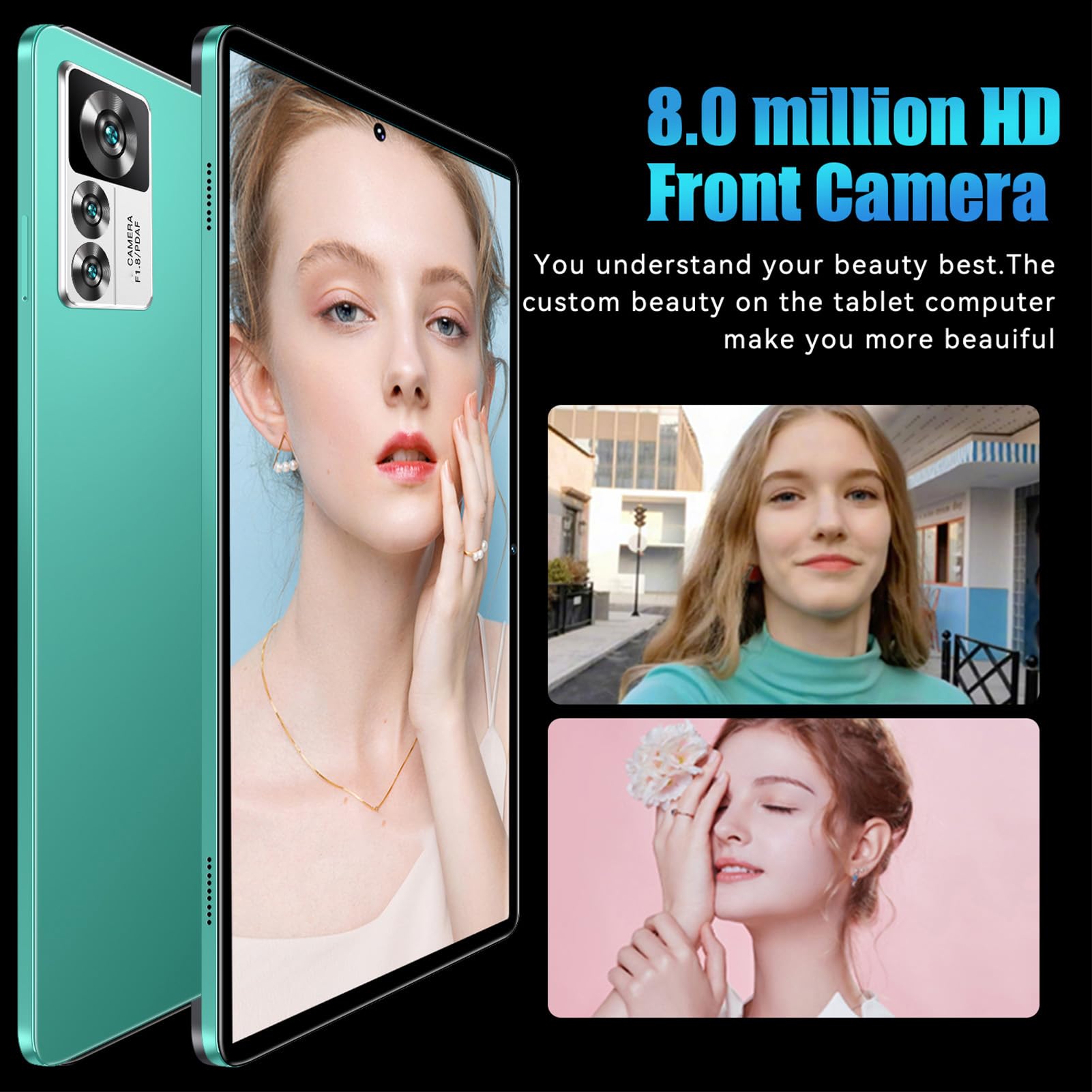 SHYEKYO Gaming Tablet, Tablet PC 2 Card Slots 8GB RAM 256GB ROM 5G WiFi 4G LTE Octa Core CPU 10.1 Inch LCD for Business (US Plug)