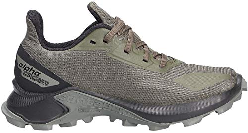 Salomon Kids ALPHACROSS Blast CLIMASALOMON Waterproof Trail Running Shoes, Olive Night/Black/Castor Gray, 13 US Unisex Little