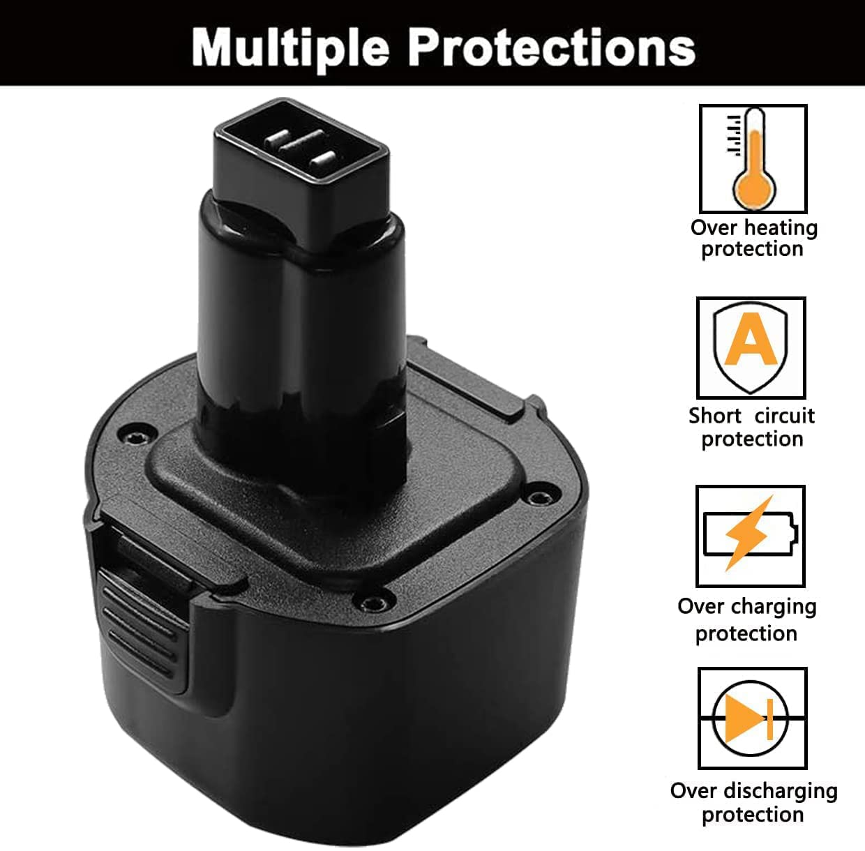 SHGEEN 2 Pack 4800mAh Ni-MH Replacement for Dewalt 9.6 Volt Battery DW9062 DW9061 DC750KA DW955K DW926K DW902 DW050 DE9062 DE9061 DE9036 Replacement for Dewalt 9.6v Battery