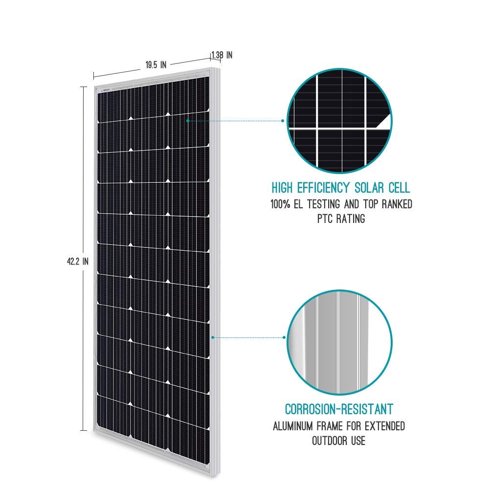 Renogy 200 Watt 12 Volt Monocrystalline Solar Starter Kit with Wanderer (Renewed)