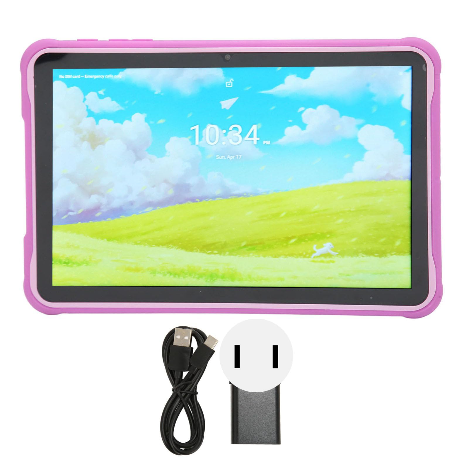 SHYEKYO Kids Tablet, 2MP 8MP Dual Camera 10 Inch HD IPS Screen 2GB RAM 32GB ROM Children Tablet Eye Protection Quad Core for Study (US Plug)