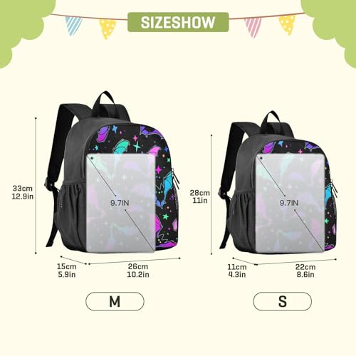 Sletend Toddler Backpack Colorful Bats Waterproof Mini Backpack Boys/Girls Cute Small Backpack Kindergarten Pre School Bags (S)