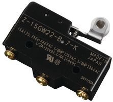 OMRON INDUSTRIAL AUTOMATION Z-15GW22-B7-K MICRO SWITCH, ROLLER LEVER SPDT 15A 250V