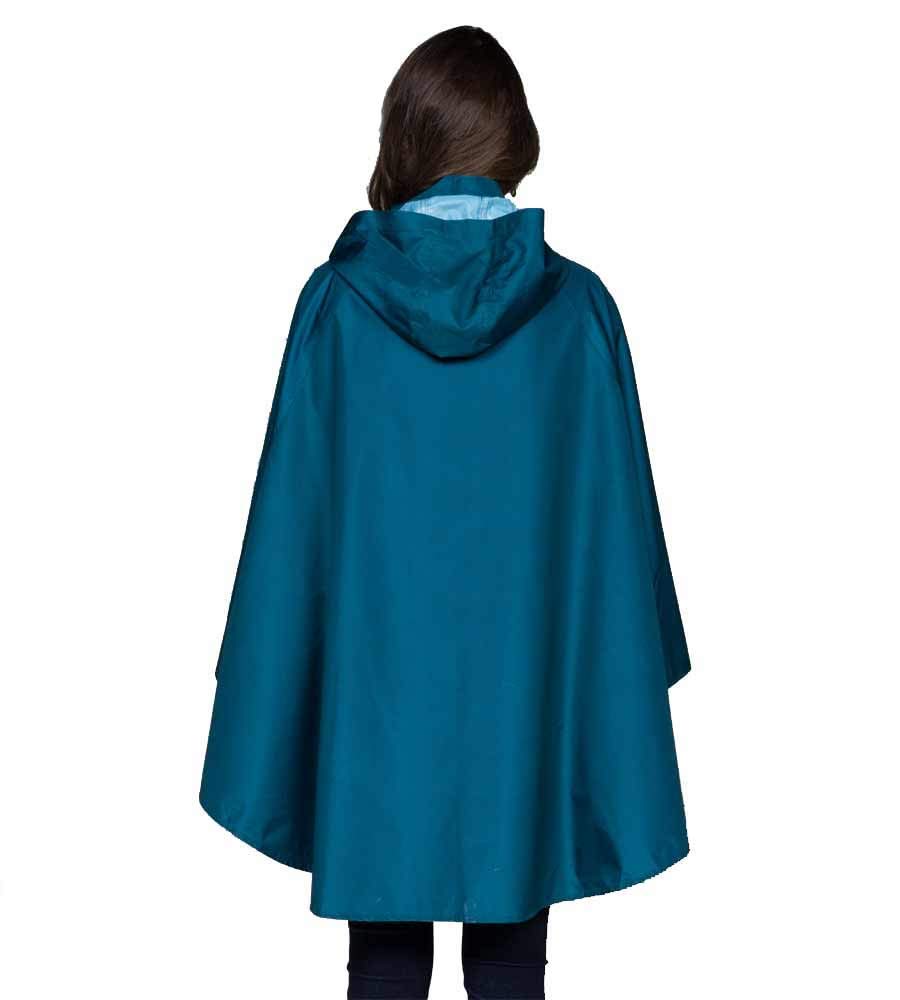 Rain Jacket for Women - Lightweight Poncho - Waterproof Raincoat Ocean Blue