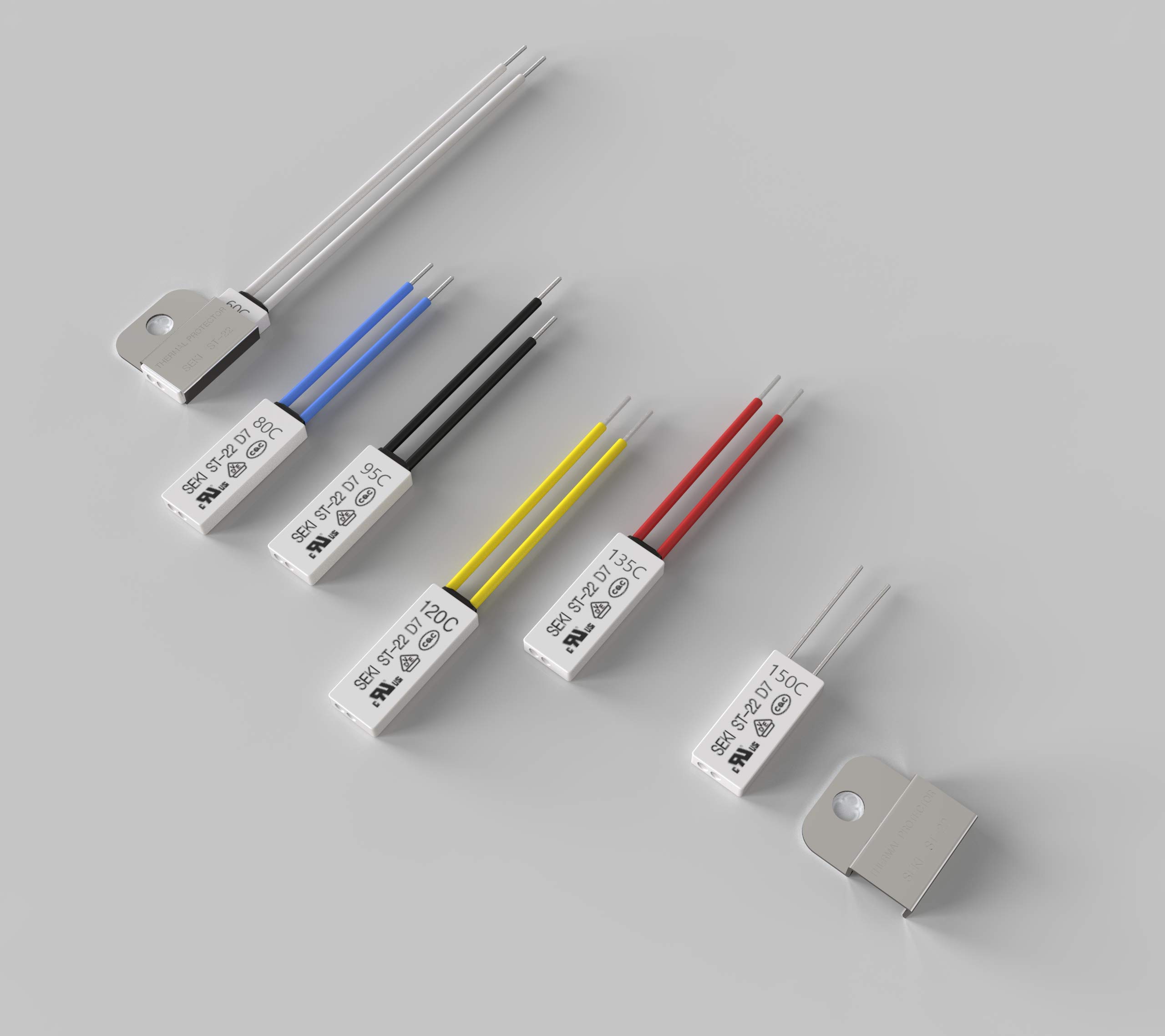 SEKI ST-22 5PCS Korea Temperature Sensor Thermal BIMETALLIC Switch Thermostat Thermal Protector Motor Protector Cut-Out (70℃)