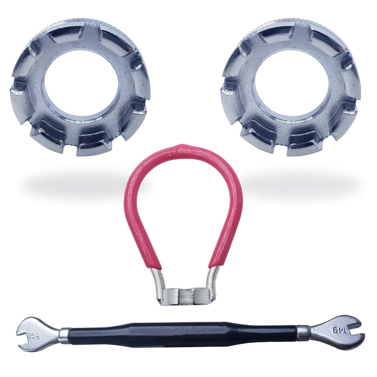 SINYUM 4 Pack Bike Spoke Tool Bicycle Spoke Wrench Cycling Pocket Tools 6 in one Bike Rim Correct Kit