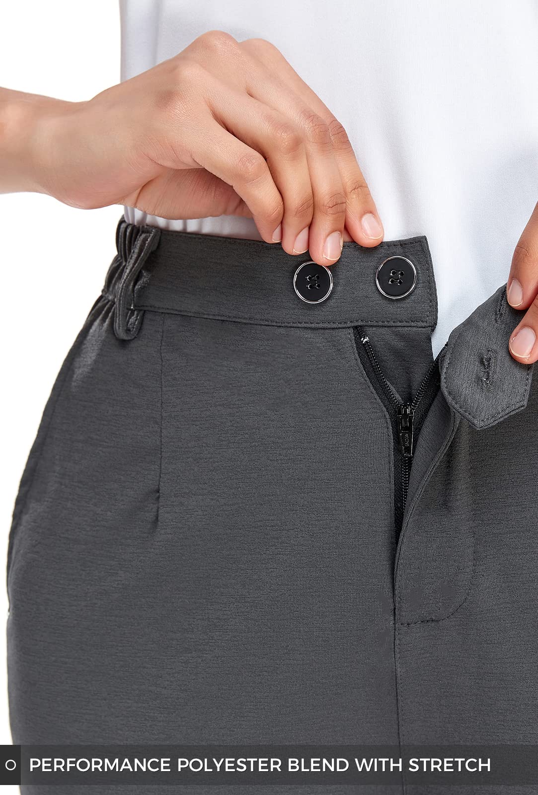 Women's Golf Pants Slim Fit Super Stretch Ladies Workout Yoga Dress Pants Casual Work Golf Athletic Clothes Apparel with Pockets Deep Grey