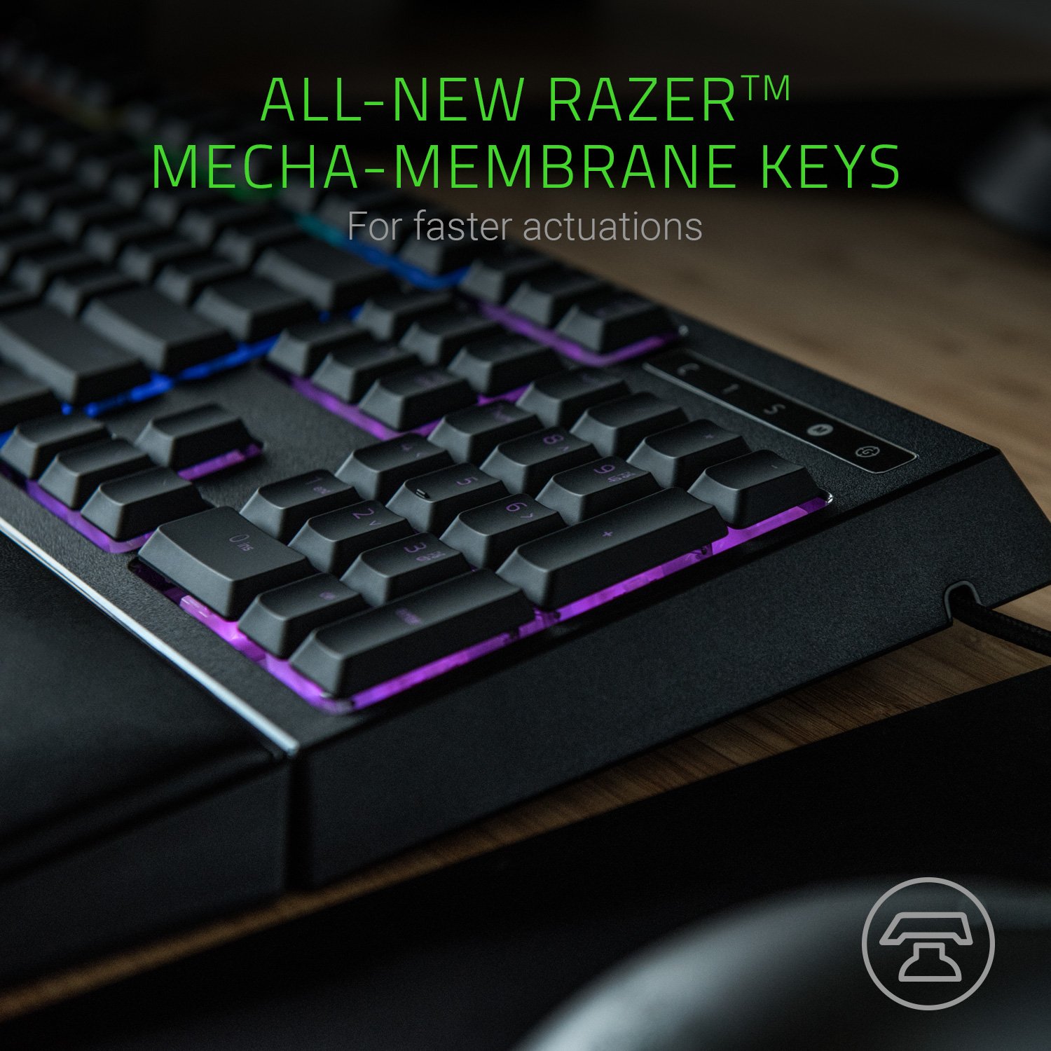 Razer Ornata Chroma Revolutionary Mecha-Membrane RGB Gaming Keyboard with Individually Backlit Mid-Height Keys Wrist Rest - Ergonomic Design (Renewed)