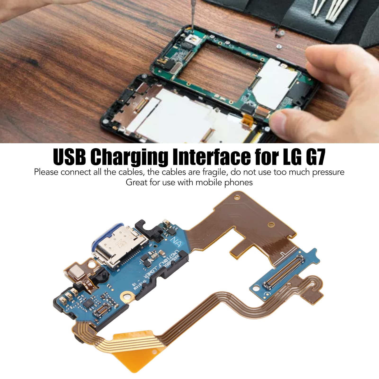 USB Charging Port Cable, Strict Testing Reliable Quality Precise Cutting USB Charging Interface for Phone Repairing
