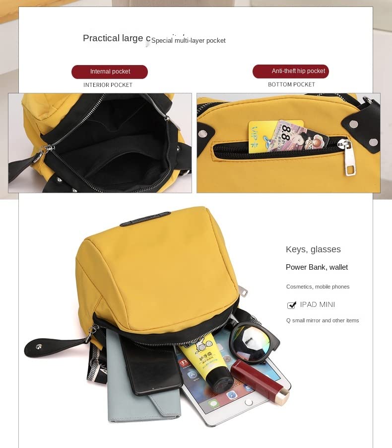 Women Waterproof Shell Small Shoulder Bag Crossbody Bag Oxford Handbags Wide Strap Handbags Purses (RED)