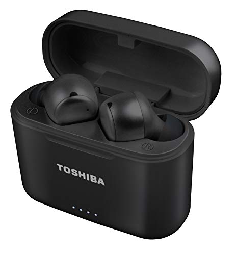 Toshiba Air Pro 2 True Wireless Stereo Earphones with Qi Wireless Charging, Black (RZE-BT750E)