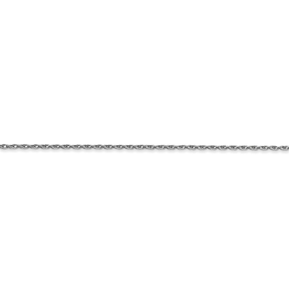 Solid 14k White Gold .7mm Carded Cable Rope Chain Necklace 18"