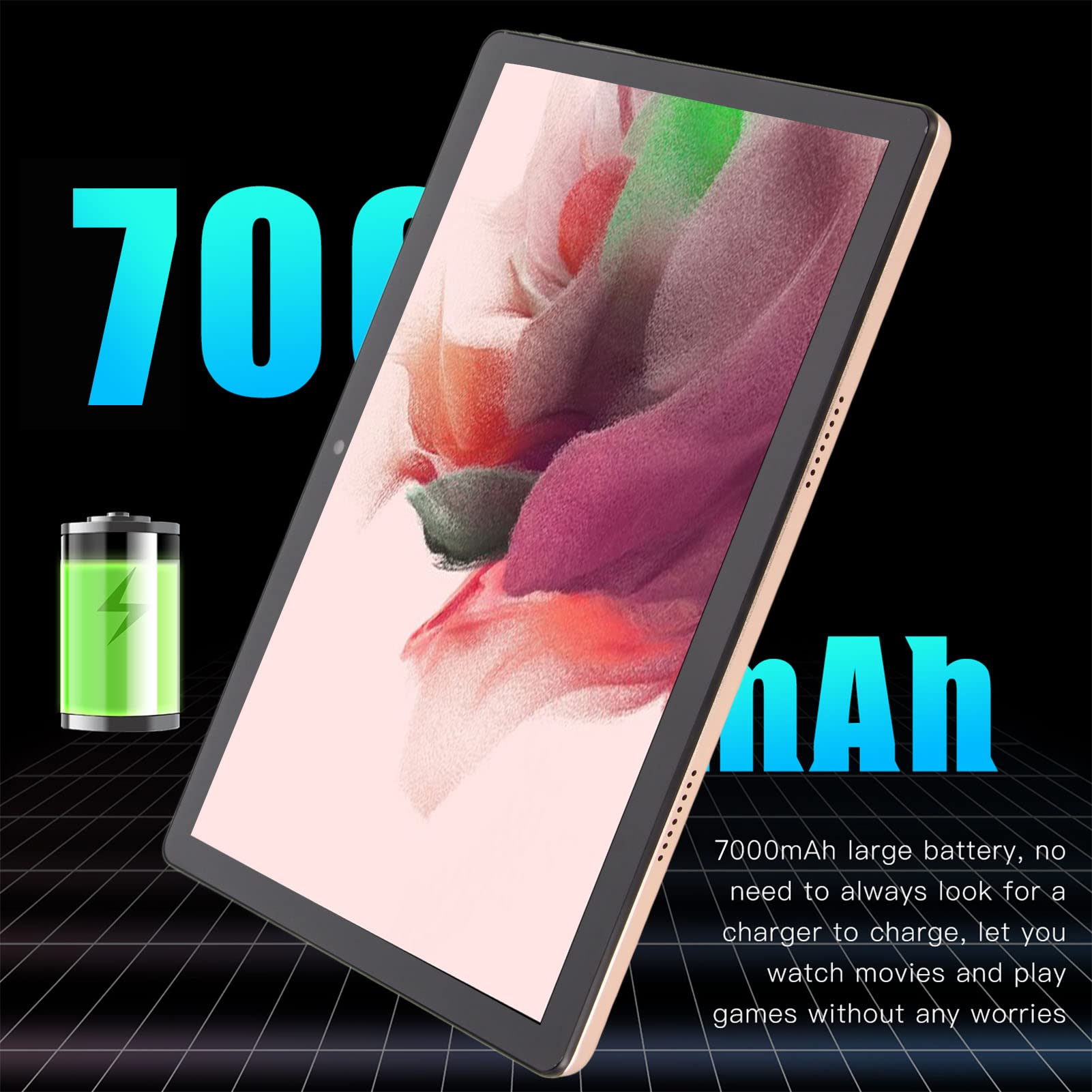 SHYEKYO Office Tablet, 6GB RAM 128GB ROM Tablet PC Aluminum Alloy Octa Core CPU 5G WiFi 4G LTE Dual Camera 10.1 Inch FHD for Business (US Plug)