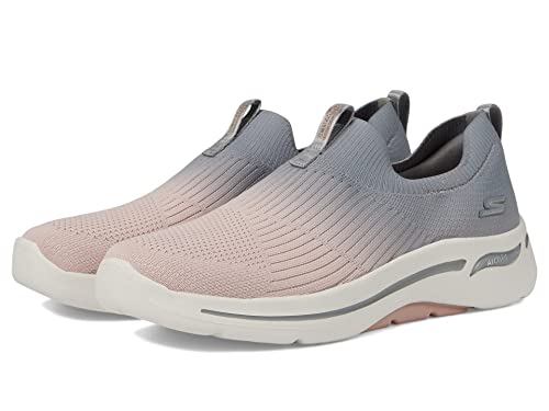 Skechers Go Walk Arch Fit - Ocean Vibes Gray/Pink 8 B (M)