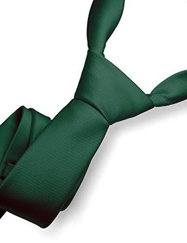 RBOCOTT Silk Dark Green Tie Business Wedding Formal Necktie for Men (Dark Green)