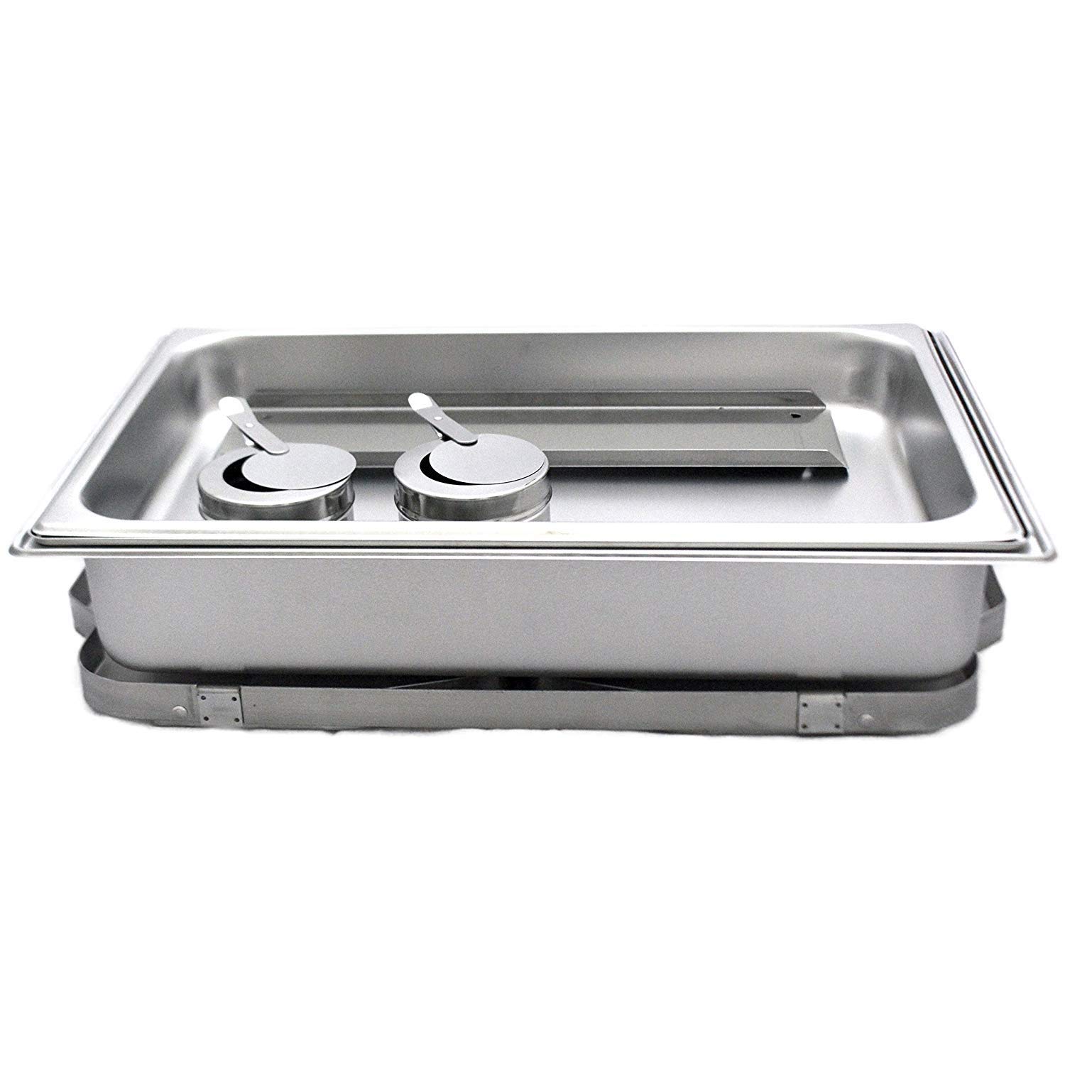 Tiger Chef Chafing Dish Buffet Set - Chaffing Dishes Stainless Steel - Chafers and Buffet Warmer Set with Disposable Half Size Pans, Slotted Spoon and Folding Frame- Food Warmers for Parties Buffets