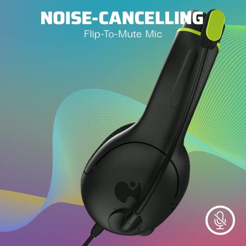 PDP Gaming AIRLITE Xbox Headset with Microphone, Series XS/Xbox One/Windows PC, Lightweight Wired Power Stereo Headphones, Noise-cancelling Mic- Electric Black (Only at Amazon)