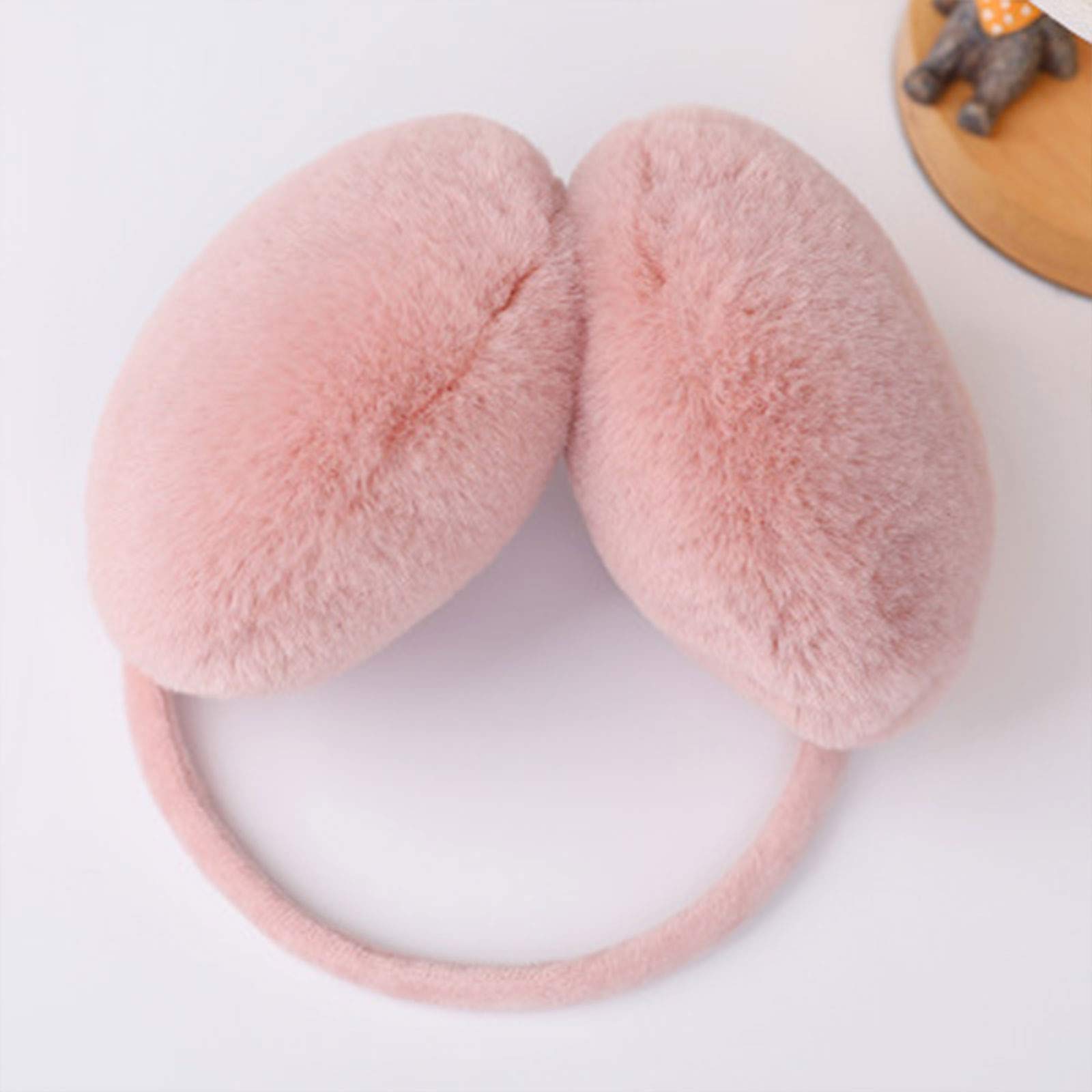 Women Winter Cute Earmuffs Ladies Earmuffs Plush Warm Earmuffs Ear Warmers Boys (Light Pink, One Size)