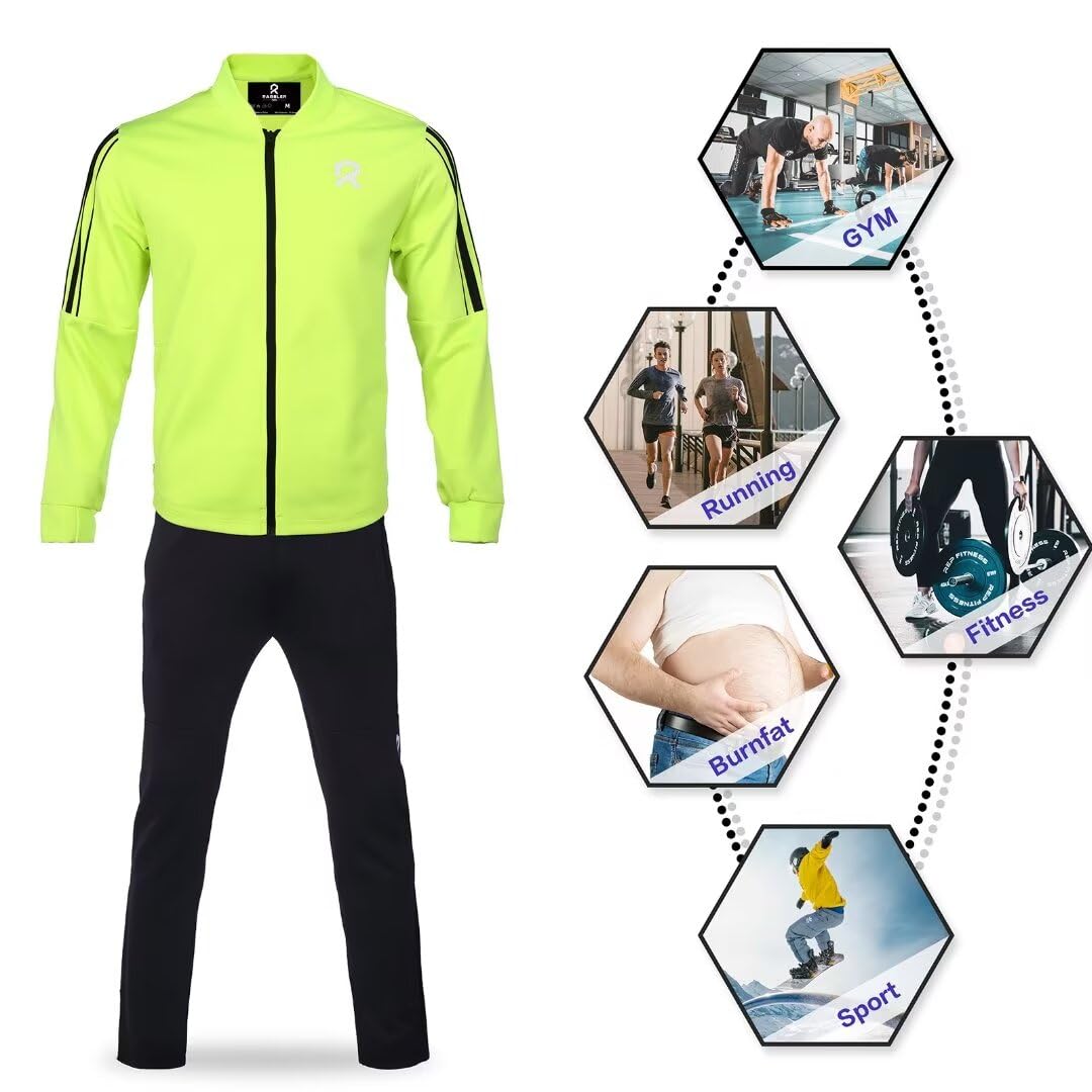 R RAMBLER 1985 Mens jogging suit casual track suit set outfit for big tall men Full zip stand collar jacket pants Sweatsuit(royal blue,3x)