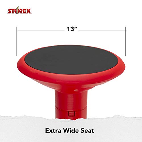 Storex Active Tilt Stool β Ergonomic Seating for Flexible Office Space and Standing Desks, Adjustable 12-24 Inch Height, Red (00324U01C)