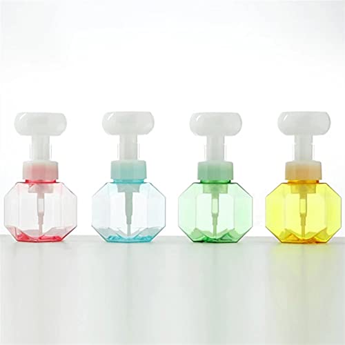 Soap Dispenser 300ml Liquid Soap Dispenser Foaming Pump Flower Shape Foam Empty Bottle Plastic Clear Bottle Shower Gel Bathroom Products Bathroom Soap Dispenser (Color : Rojo)