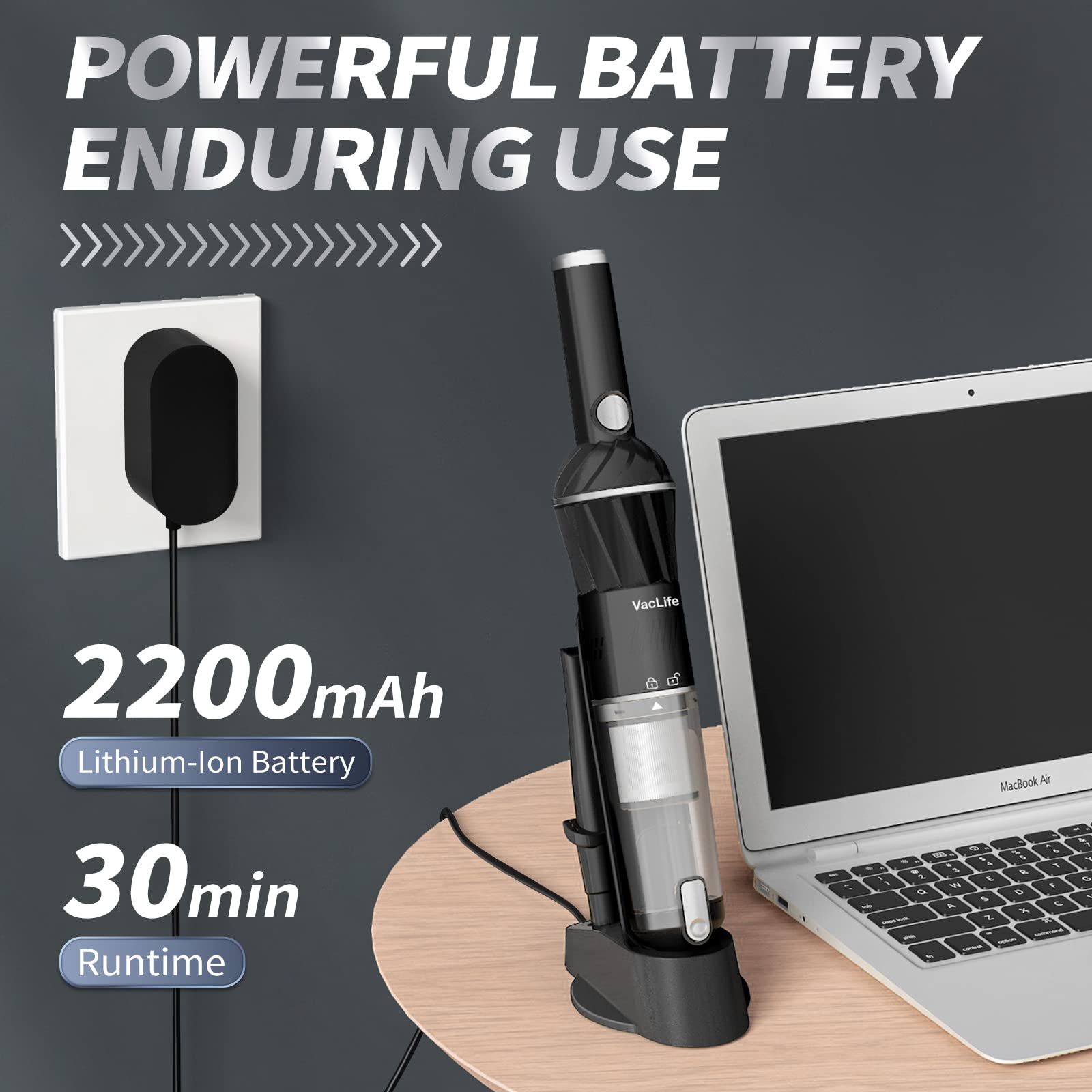 VacLifePRO Handheld Vacuum - Portable Car Vacuum, Fast-Charging Handheld Vacuum Cordless for Home, Office and Car, Hand Vacuum Cordless Rechargeable (VL736)
