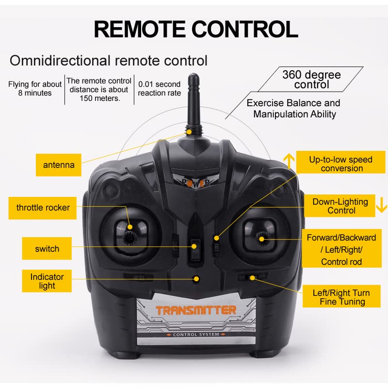 Remote Control Helicopter, 528 Aircraft with Altitude Hold, One Key take Off/Landing, 3.5 Channel, Gyro Stabilizer and High &Low Speed, LED Light for Indoor to Fly for Kids and Beginners (Bule)
