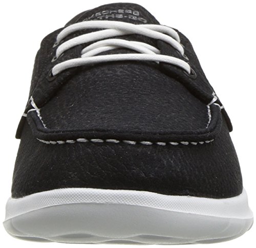 Skechers Performance Women's GO Walk Lite-Eclipse Boat Shoe,black/white,9 M US