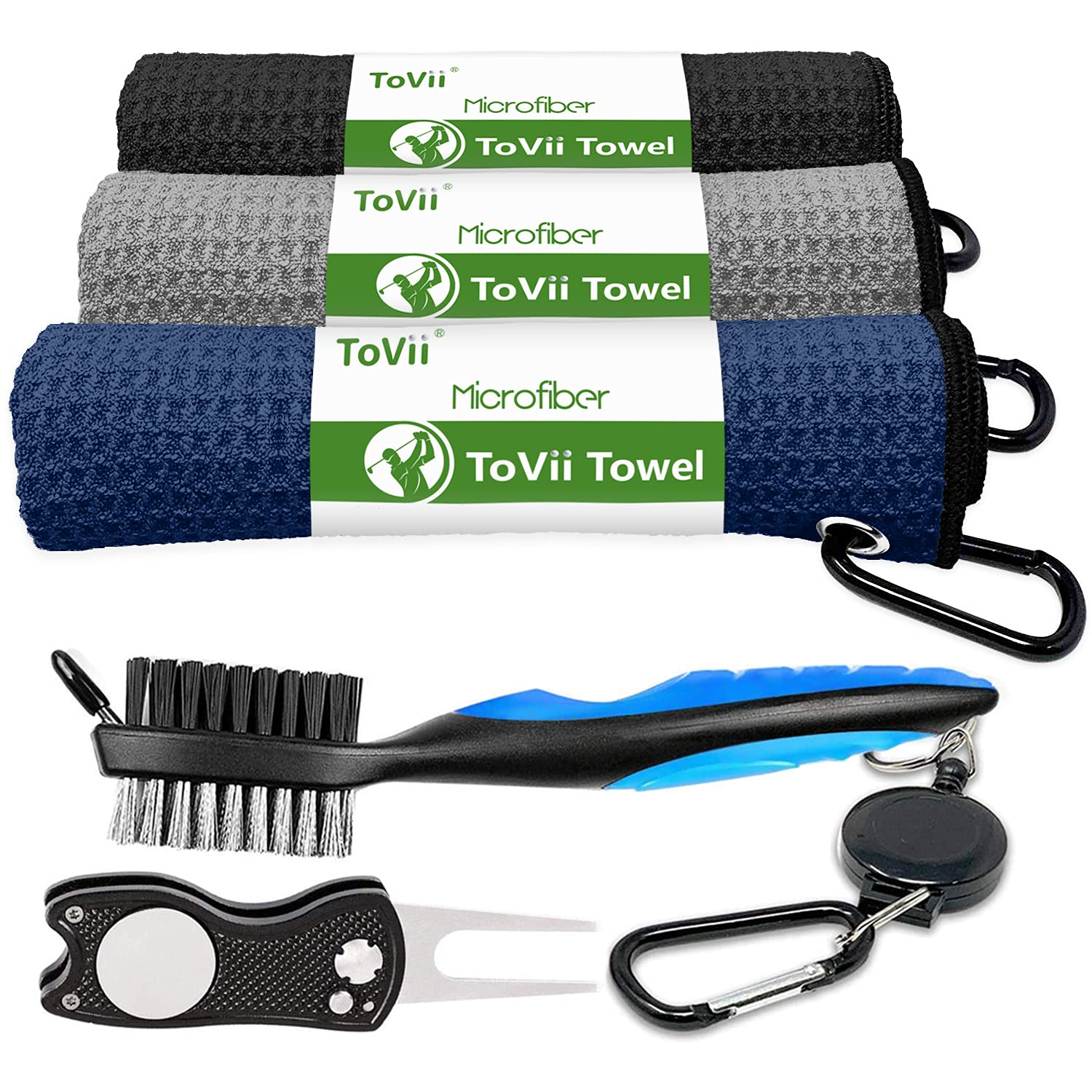 ToVii Golf Towel Golf Towels for Golf Bags for Men Golf Bag Towel Golf Accessories Golf Gifts for Men
