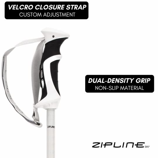 Ski Poles Graphite Carbon Composite - Zipline Podium 14.0 K - U.S. Ski Team Official Supplier (White Carbon, 44" in./112 cm)
