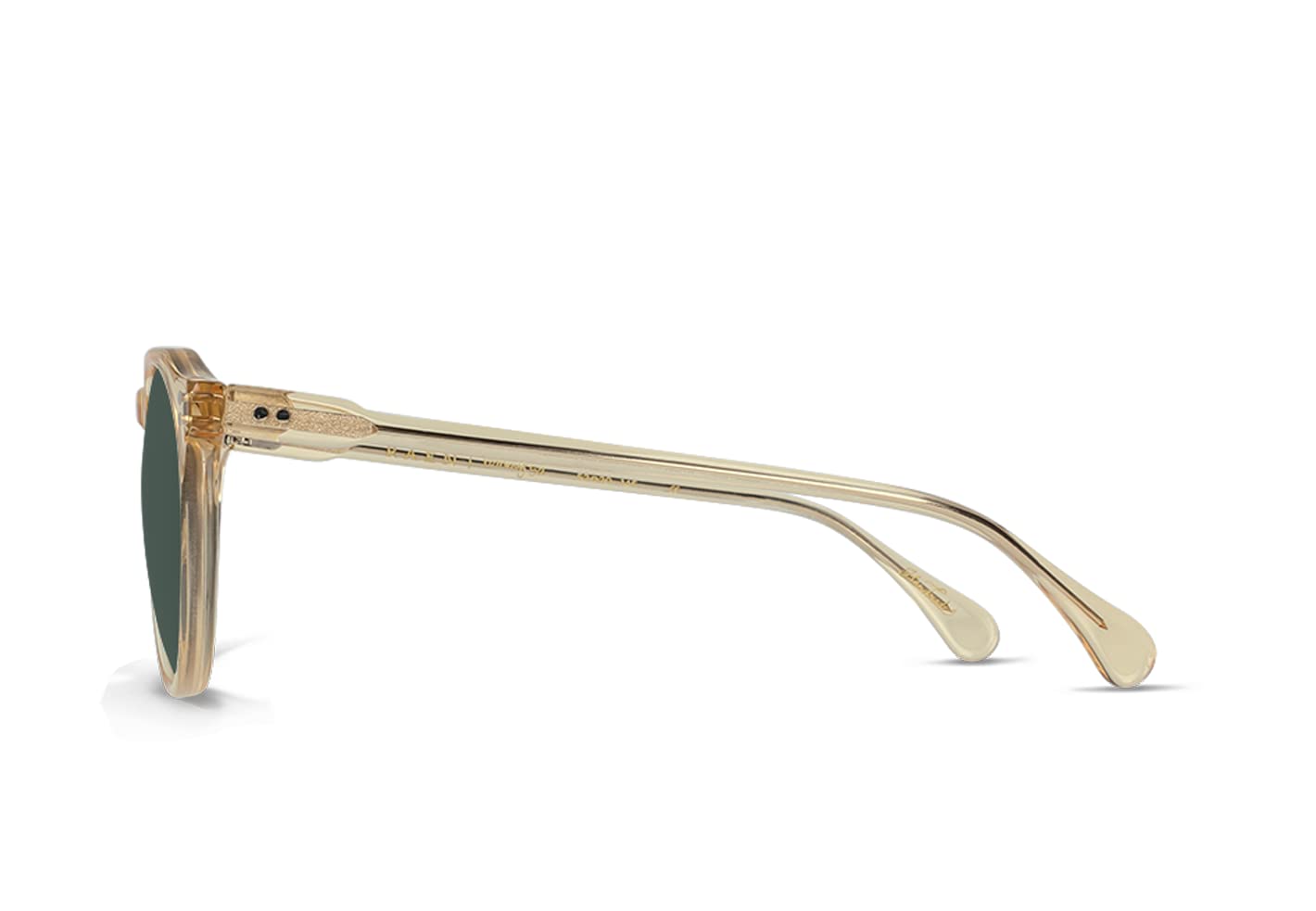 RAEN Ð Remmy Ð Unisex Retro Round Sunglasses UV Protection - Champagne Crystal/Green Polarized Lens (Size 52 MM)
