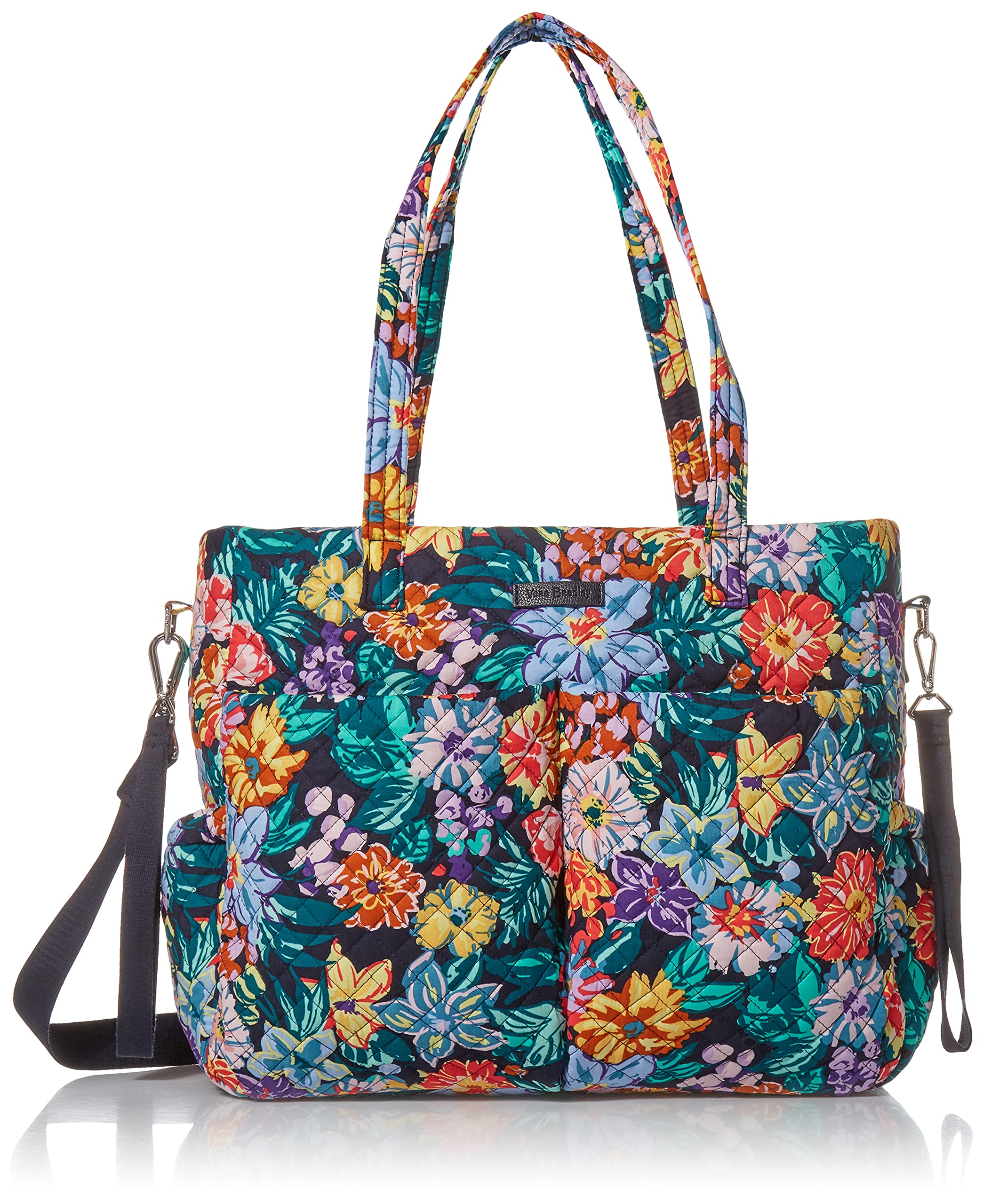 Vera Bradley Women's Cotton Ultimate Baby Diaper Bag, Happy Blooms, One Size