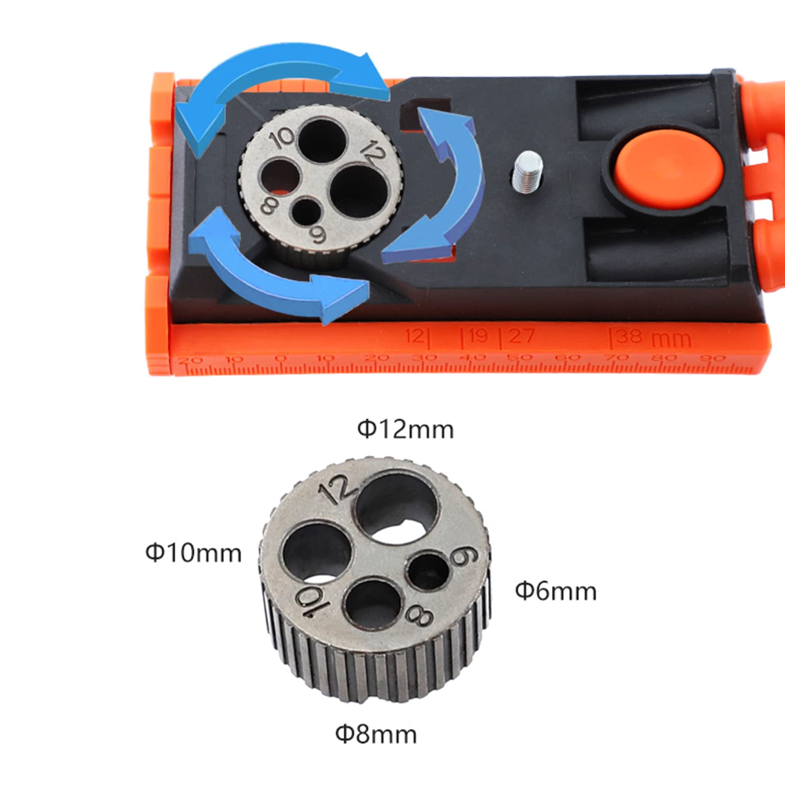 Quick Wood Dowel Jig Pocket Hole Jig Kit Handheld Drilling Doweling 6/8/10/12mm Drill Guide Woodworking Hole Puncher Hole Puncher Portable Heavy Duty