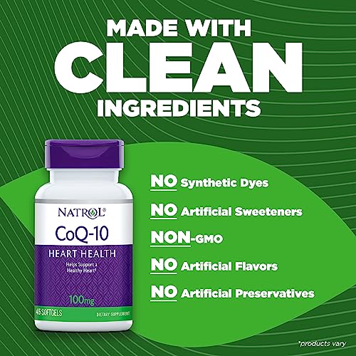 Natrol, CoQ-10 Softgels, Heart Health Dietary Supplement, 100 mg, 45 Count
