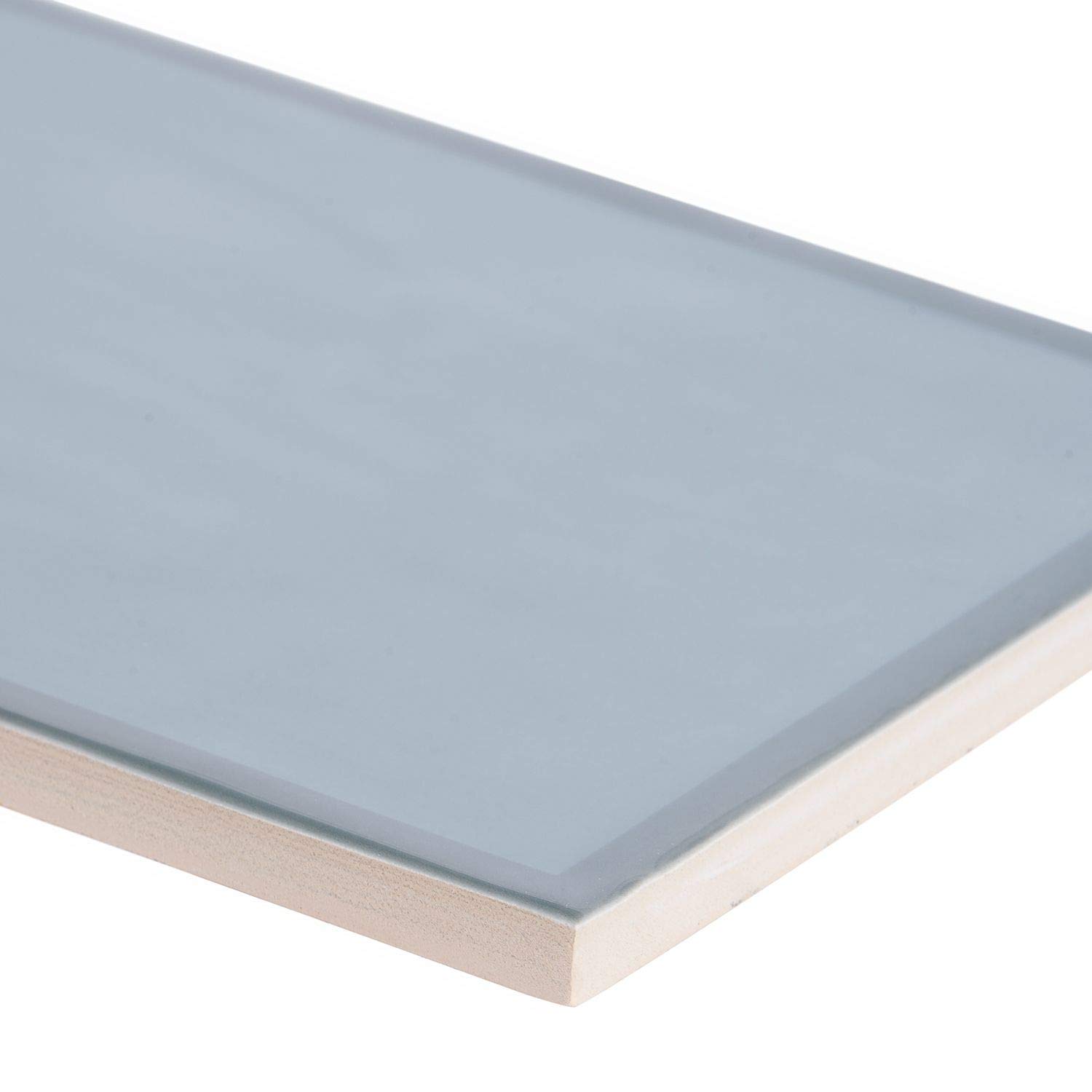 Siene Two Tone Steel Blue 5 in. x 10 in. Glossy Ceramic Backsplash, Kitchen, Bathroom Wall Tile Sample