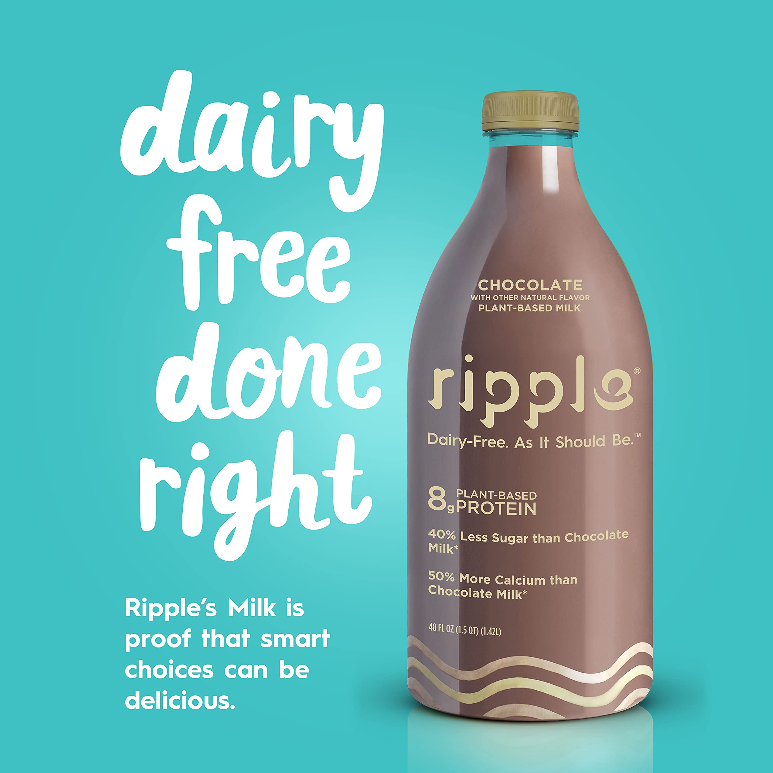 Ripple Pea Milk, Chocolate, 48 Oz