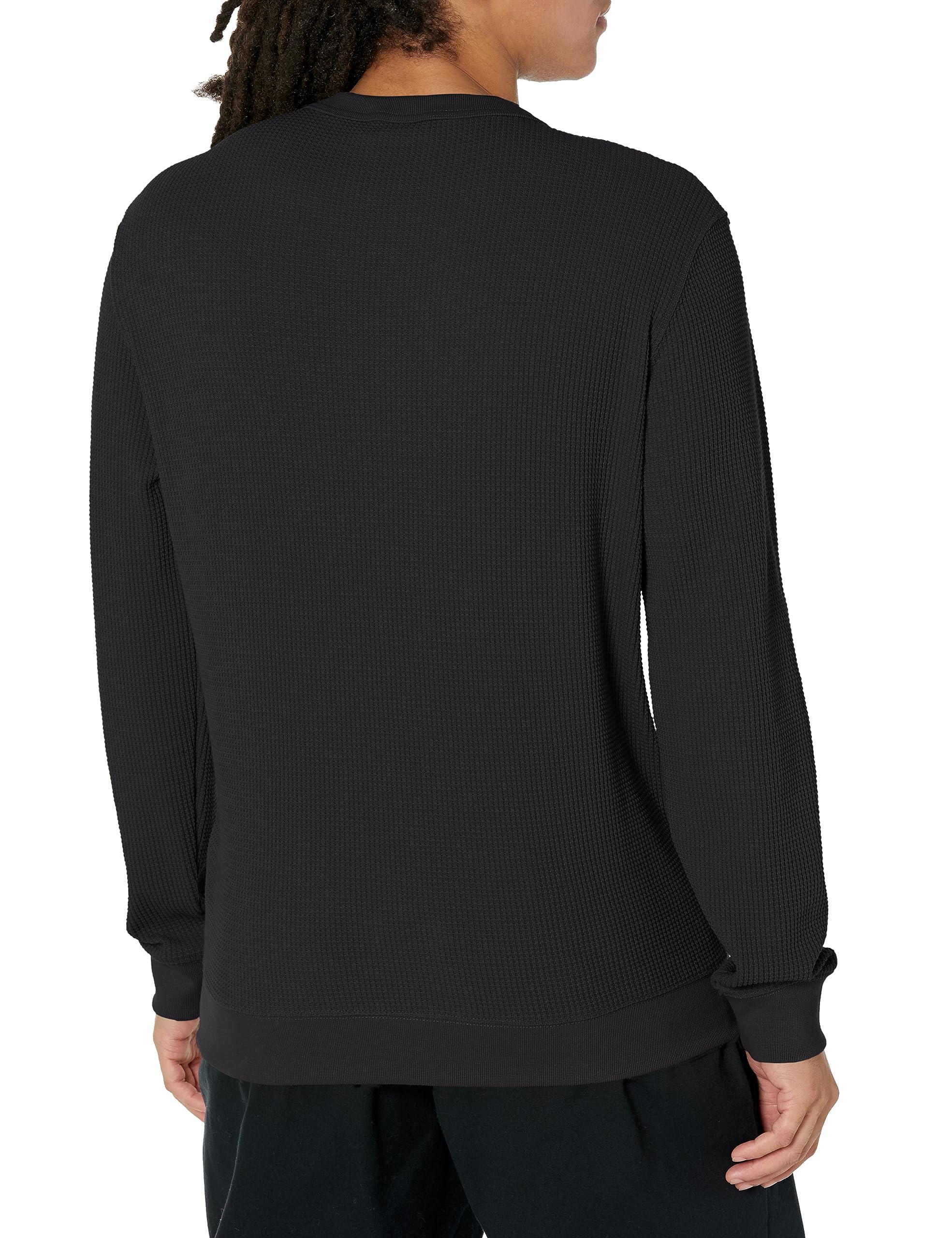 Quiksilver Men's Flanders Waffle Crew Neck Pullover Sweatshirt, Black 233