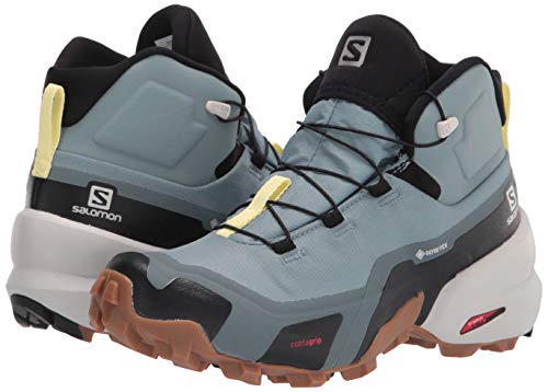 Salomon Cross MID Gore-TEX Hiking Boots for Women, Lead/Stormy Weather/Charlock, 6