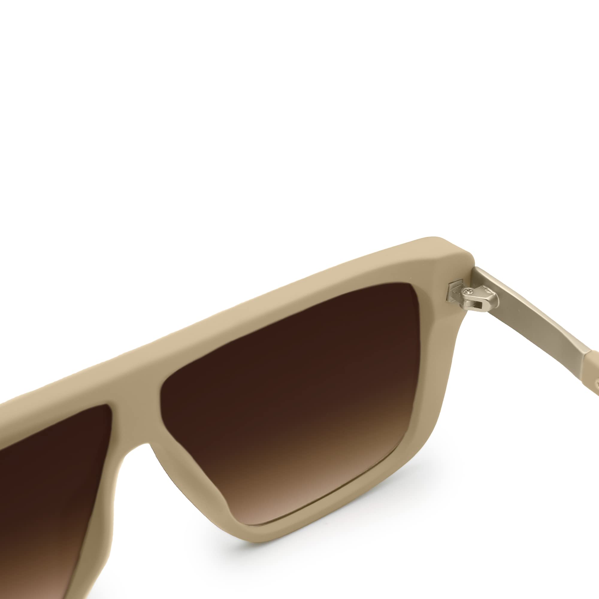 TOPFOXX - Rayz - Designer Square Sunglasses for Women Oversized - Total UV 400 Protection - Designed with IG Beauty Guru Raya Coleman (One Size, Nude)