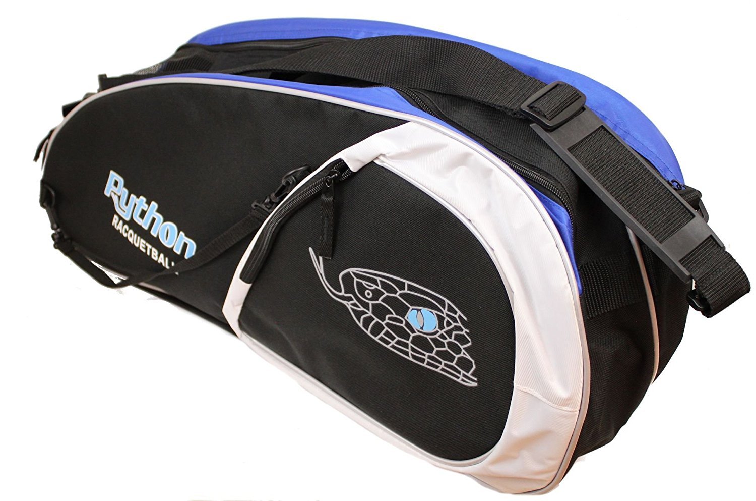 Python Deluxe "3R" (3 Racquet) Racquetball Bag Series (Black/Blue)