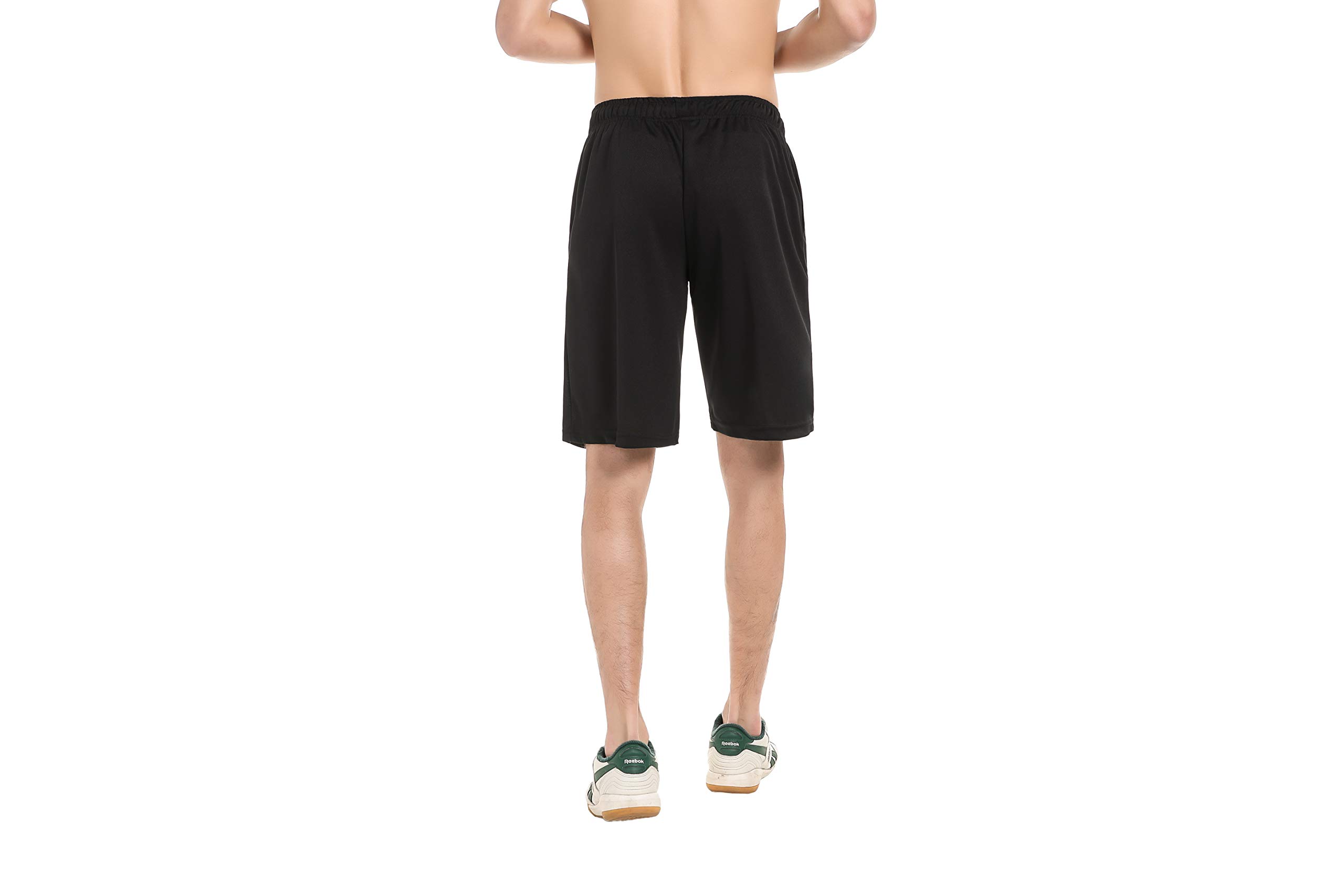 SAYFINE 2 Packs Men’s Atheletic Shorts, Black Mens Workout Sport Active Loose-Fit Shorts (L, Black/Black)