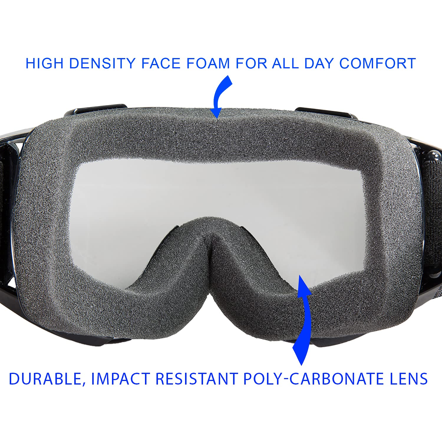 Raider 26-010 Black Frame/Clear Single Lens Impact-Resistant Youth MX Off-Road Goggles